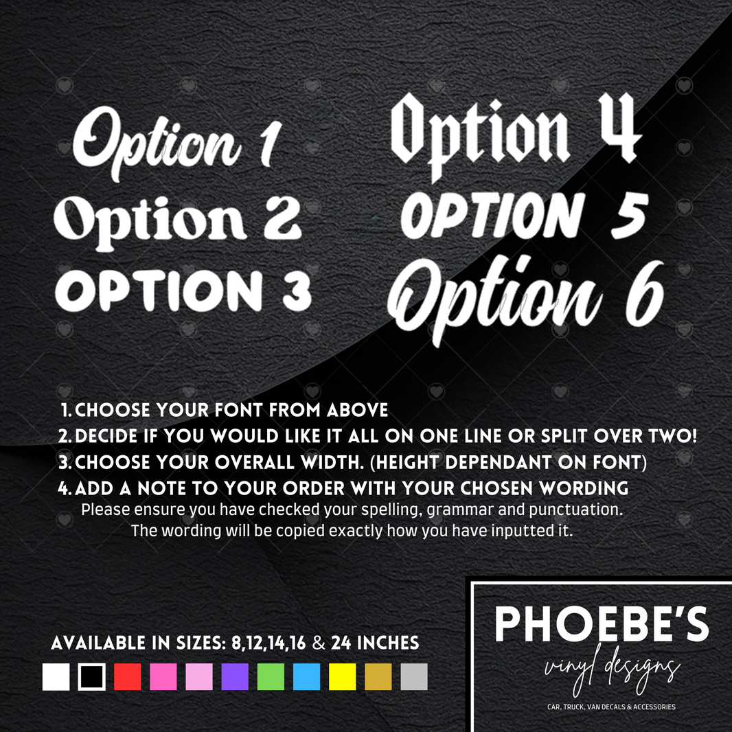 Create your own decals – Phoebe's Vinyl Designs